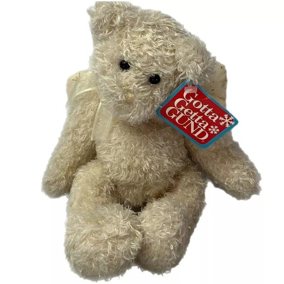 Gund | Toys | Gund Crystal Teddy Bear Angel Wings Cream Plush Stuffed ...